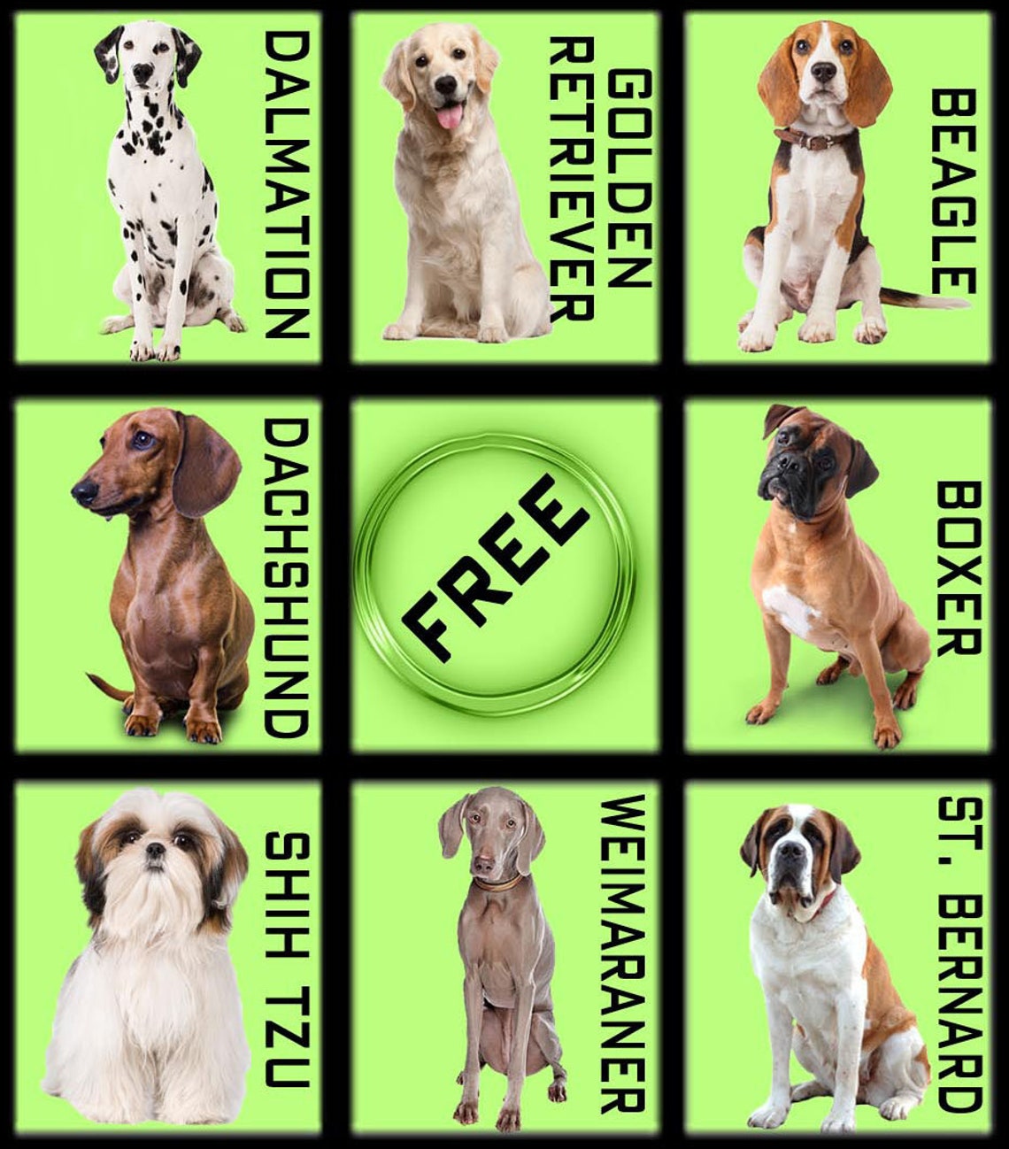 Dog Park Bingo 30 Cards Dog Bingo Dog Breed Watching Dog Show Bingo ...