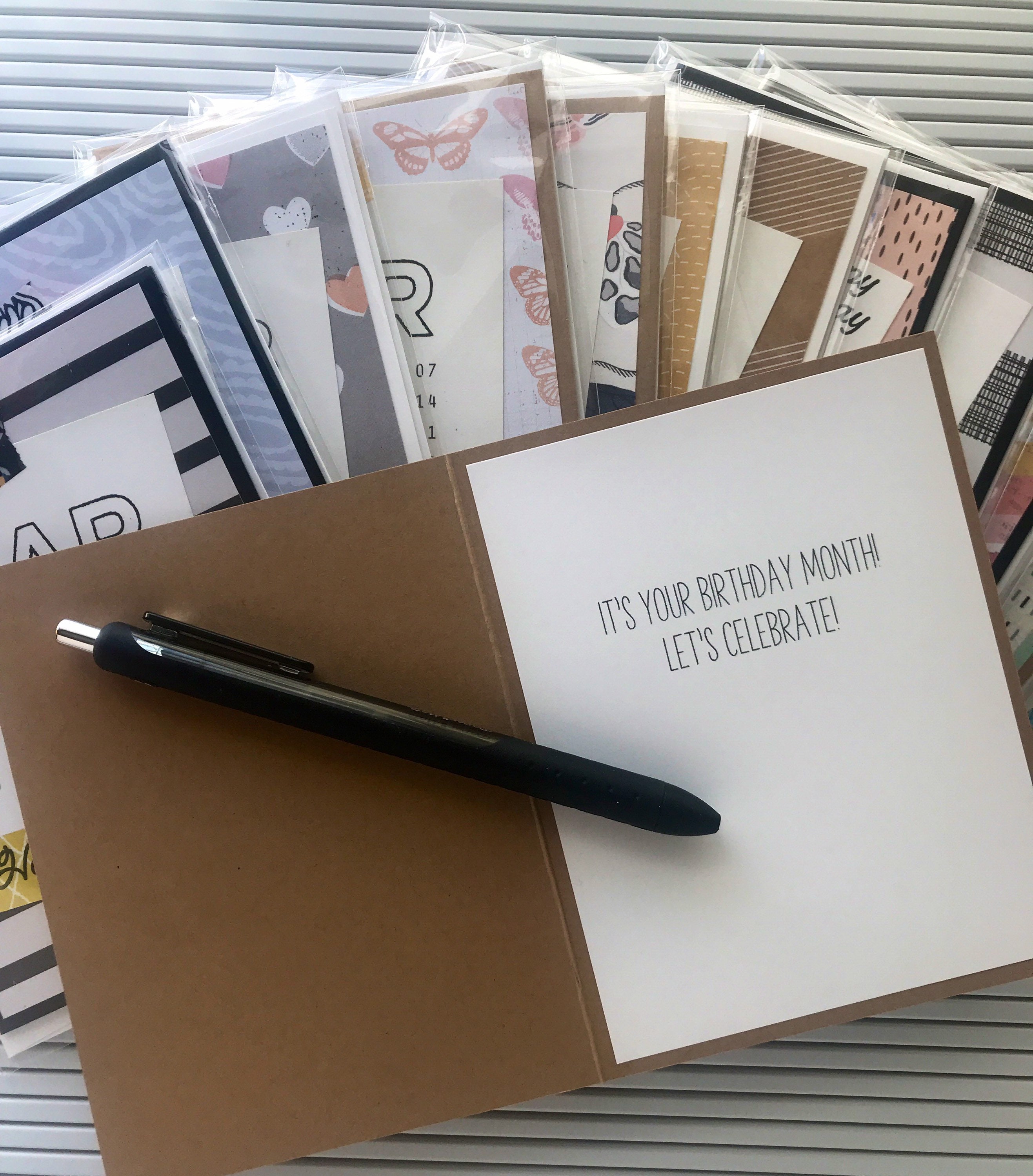 Handmade BIRTHDAY MONTH Cards Set of 12 - Etsy