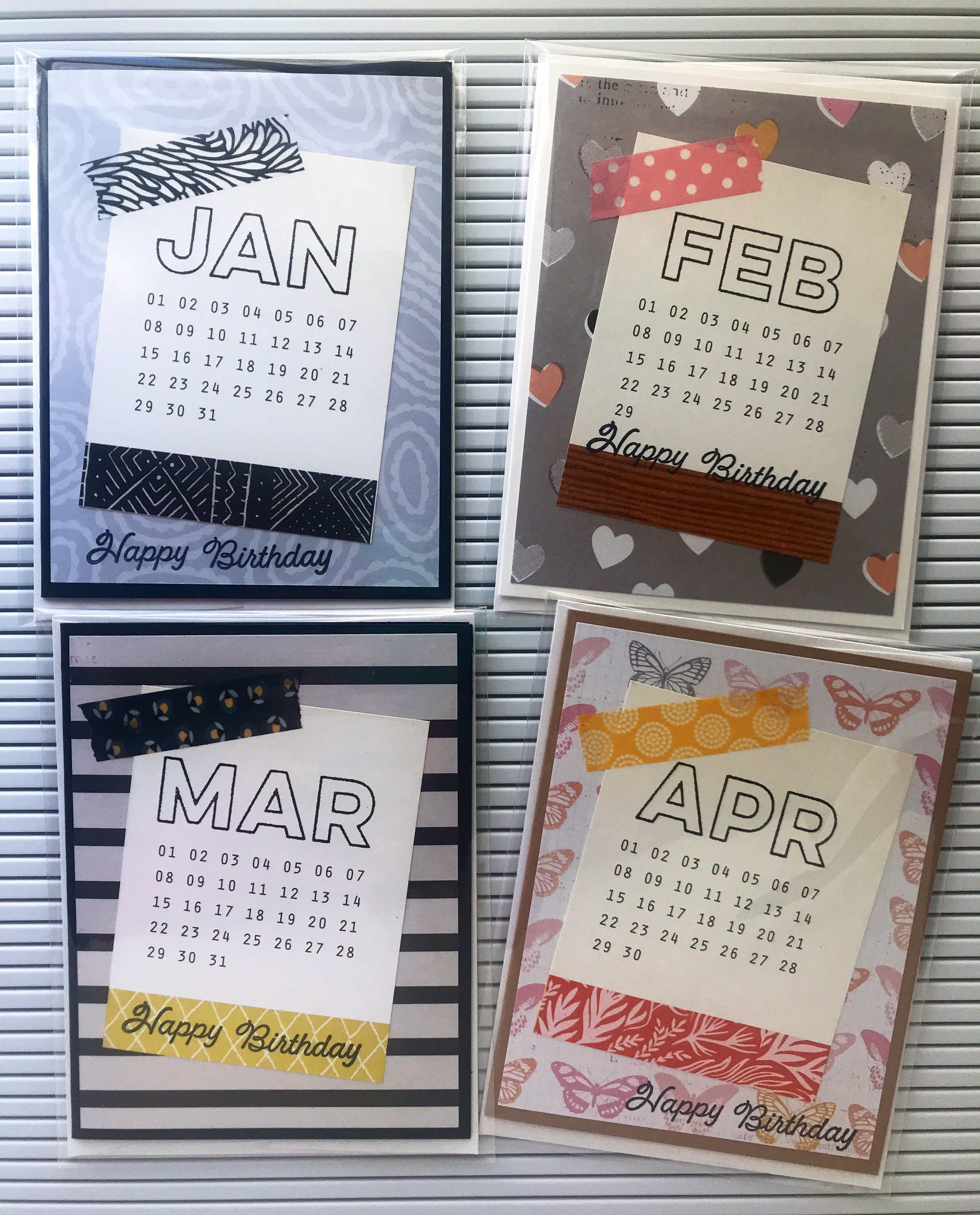 Handmade BIRTHDAY MONTH Cards Set of 12 - Etsy