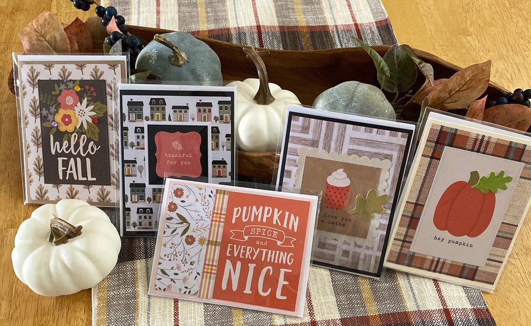 Handmade FALL Cards Set of 5 - Etsy