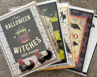 Handmade HALLOWEEN Cards - Set of 5 - Etsy