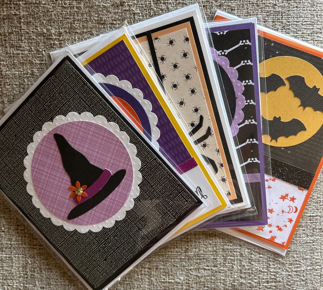 Handmade HALLOWEEN Cards - Set of 5 - Etsy