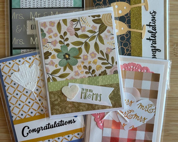 Handmade WEDDING Cards - Set of 5 - Etsy