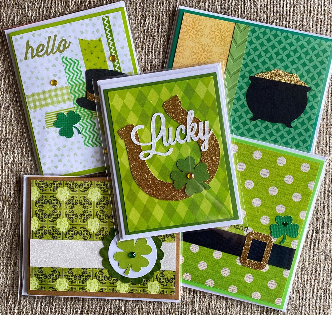 Handmade ST PATRICKS DAY Cards - Set of 5 - Etsy