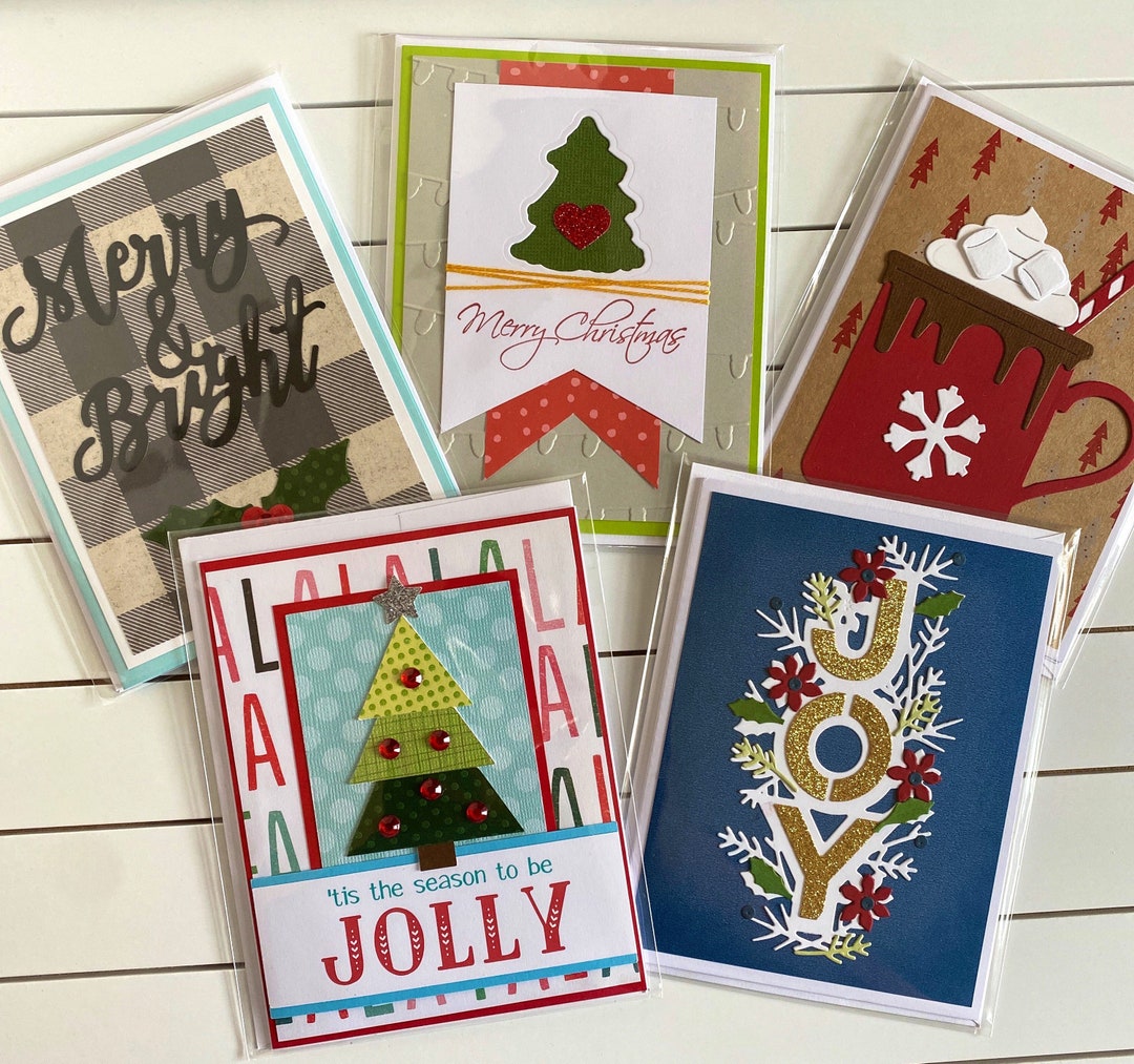 Handmade CHRISTMAS Cards Set of 5 - Etsy