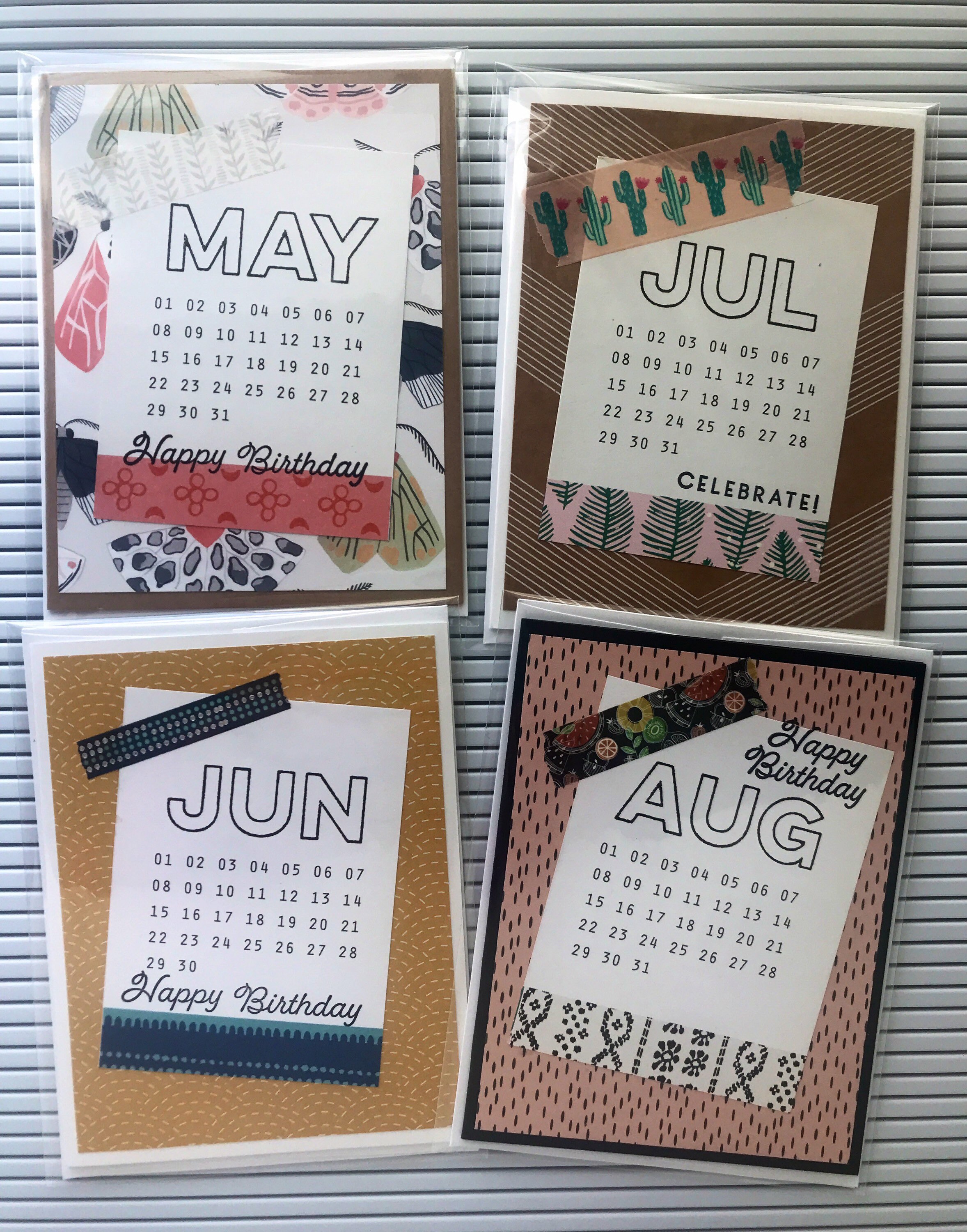 Handmade BIRTHDAY MONTH Cards Set of 12 - Etsy