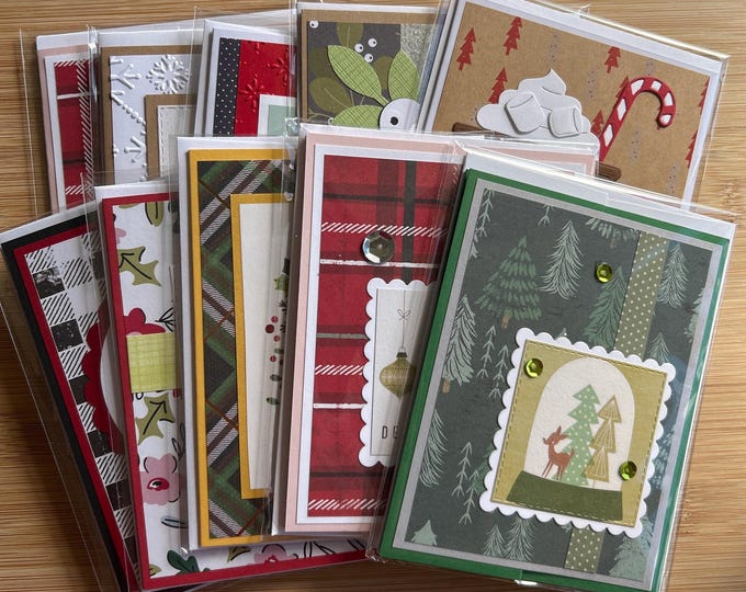 Handmade CHRISTMAS Cards Set of 10 - Etsy
