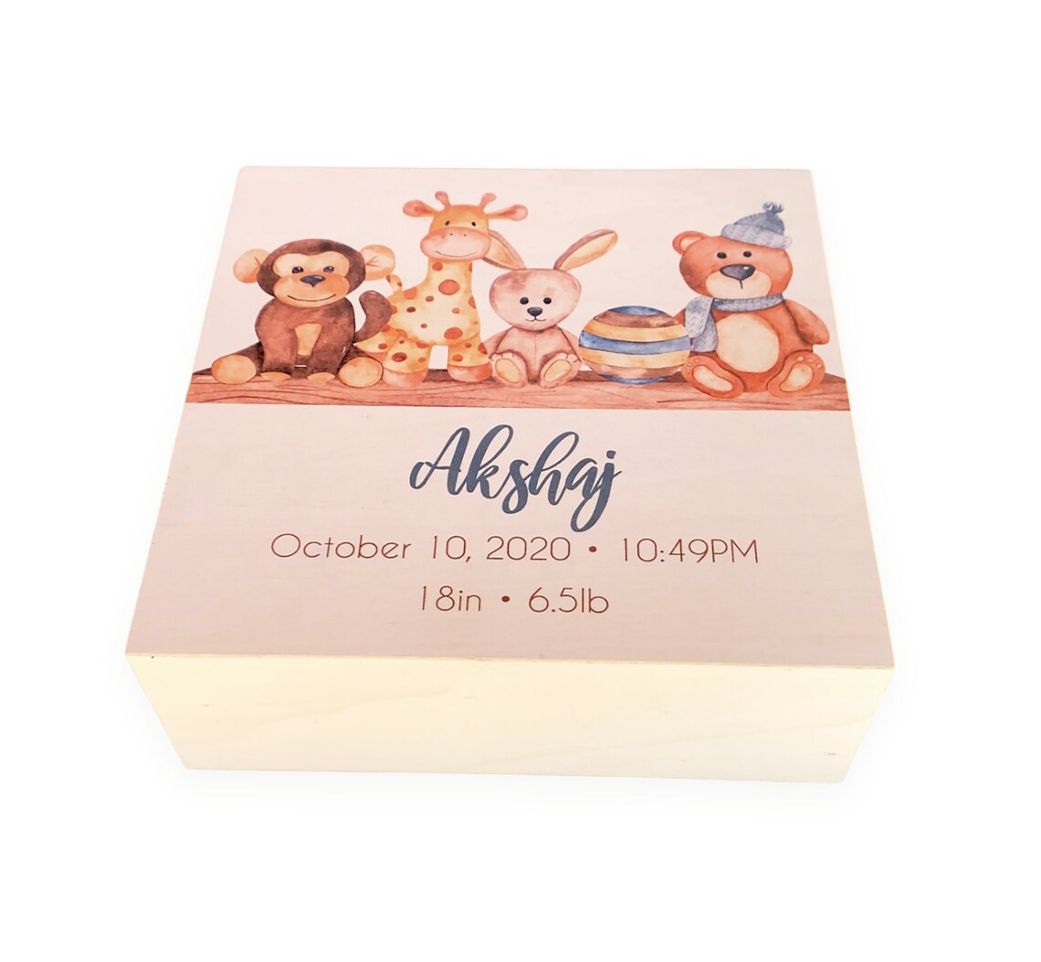 Personalized Baby Memory Box - Wood Box - Baby Keepsake Box - New Baby ...