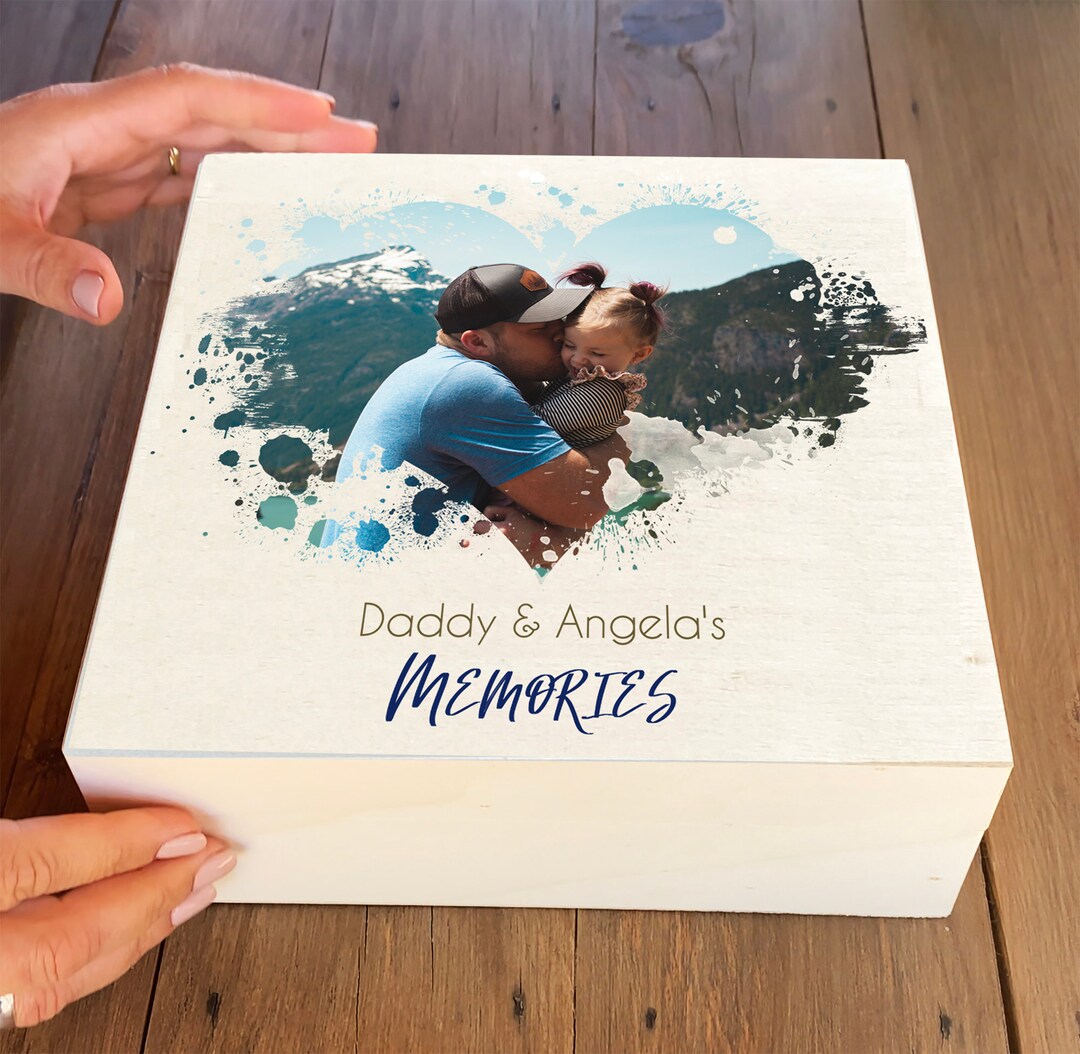 Wooden Memory Box With Baby Photo, Personalized Memory Box, Unique ...