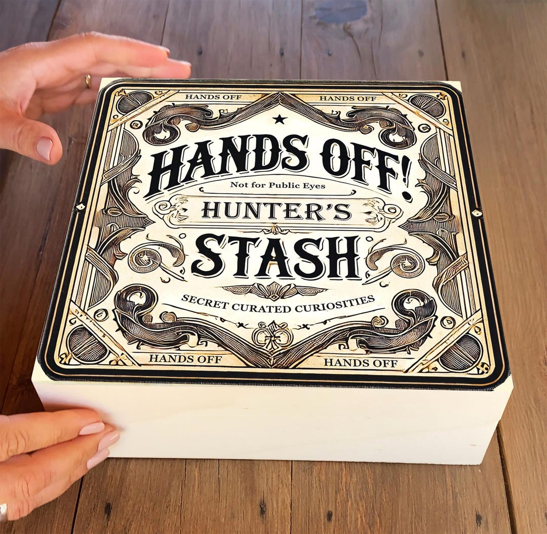 Wooden Stash Box for Men, Vintage Style Secret Keepsake Gift for Him ...