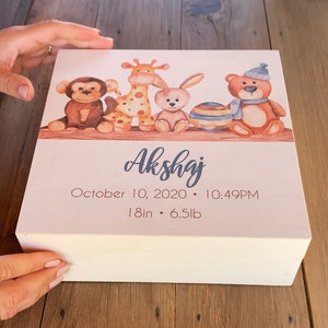 Personalized Baby Memory Box - Wood Box - Baby Keepsake Box - New Baby ...