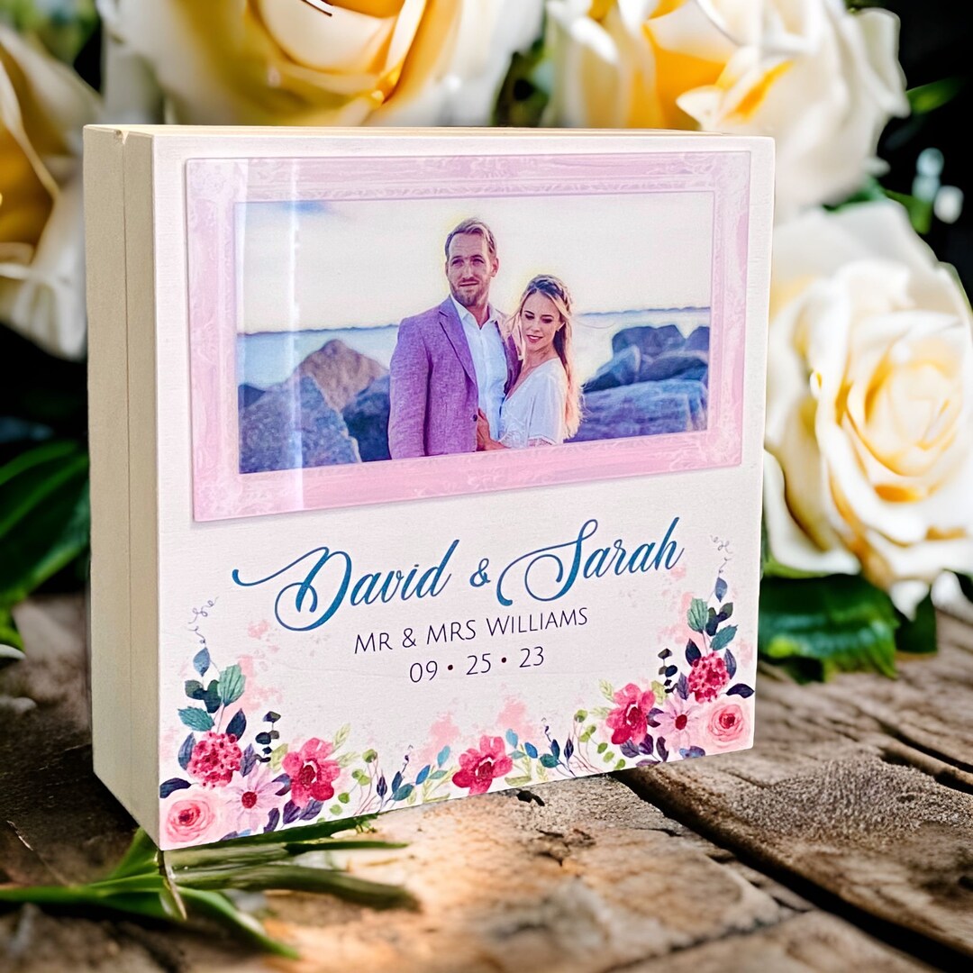 Wedding Gift for Couple, Personalized Box, Wooden Memory Box, Wedding ...