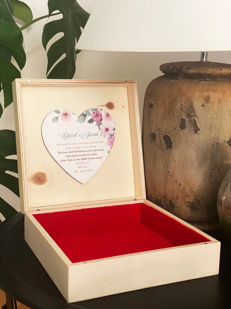 Wedding Gift for Couple, Personalized Box, Wooden Memory Box, Wedding ...