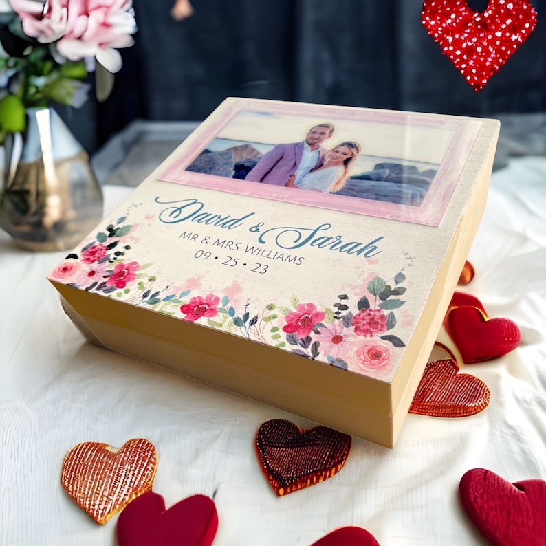 Wedding Gift for Couple, Personalized Box, Wooden Memory Box, Wedding ...