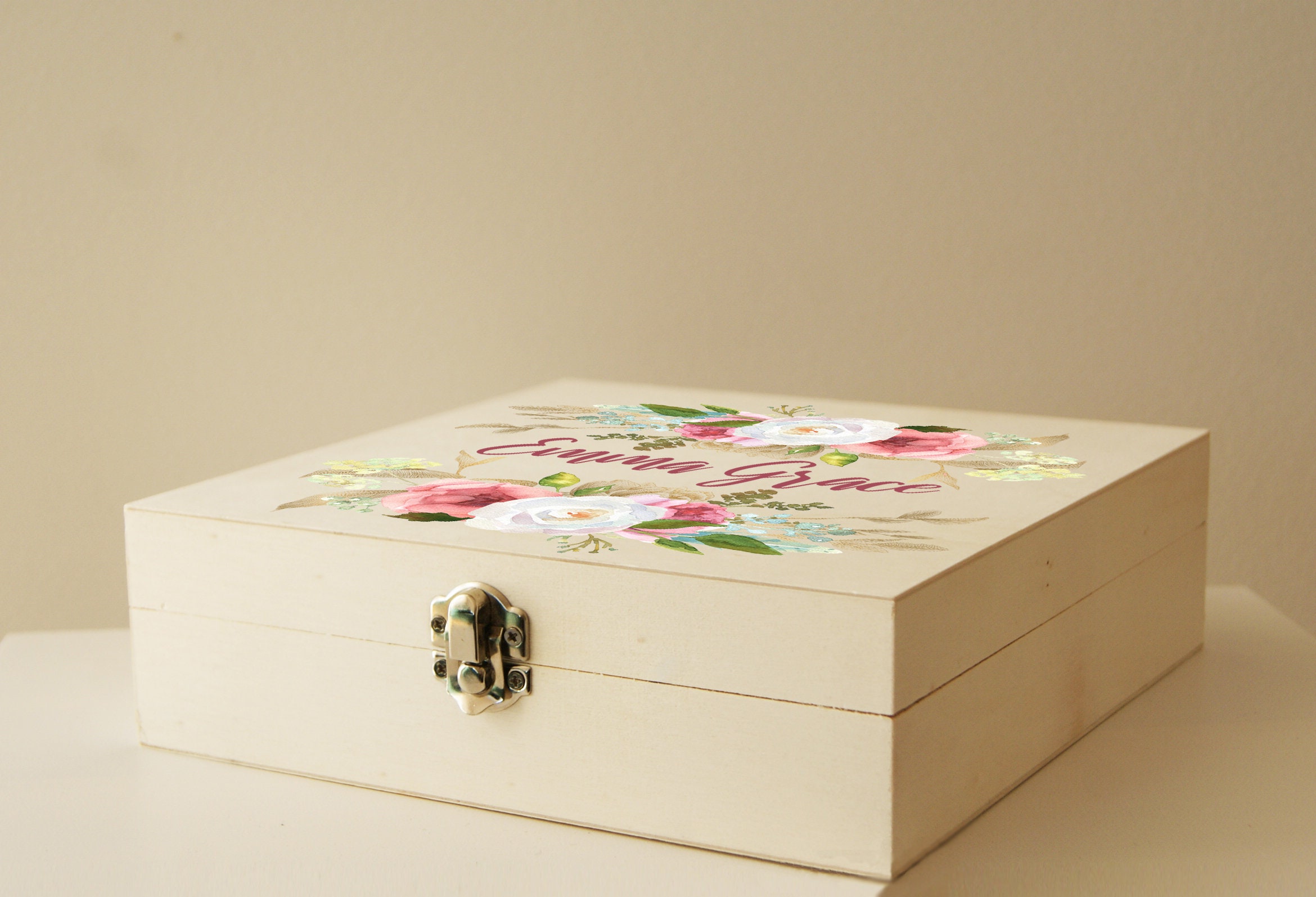 Memory Box Personalized Wooden Keepsake Box Card Box Wooden | Etsy