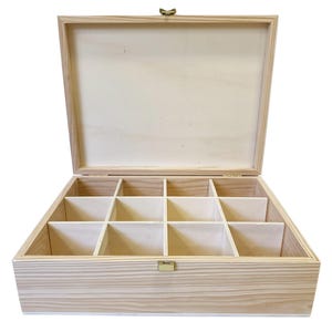 Personalized Floral Tea Box: Wooden Tea Organizer With Dividers - Etsy