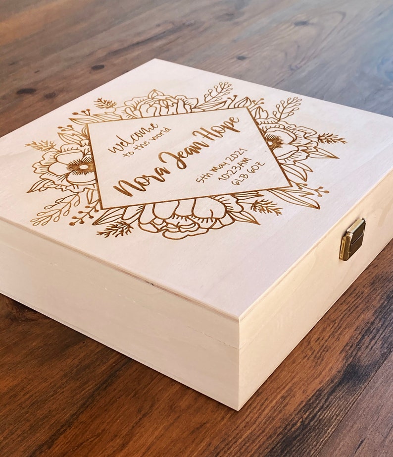 Baby Memory Box Baby Keepsake Box New Baby Girl Gift Birth | Etsy