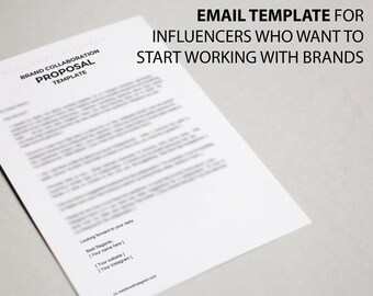 Email Template Instagram Influencer Collaboration Proposal | Etsy