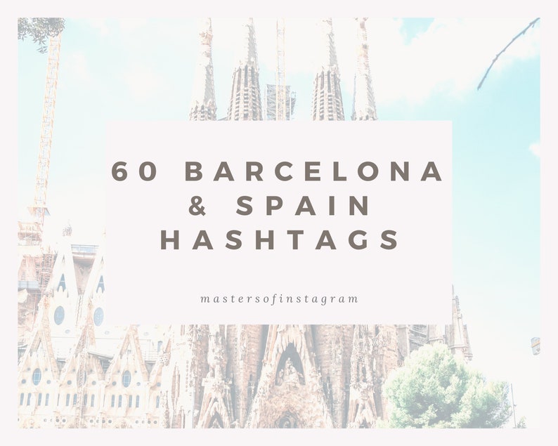Barcelona Spain Hashtags Instagram Travel Hashtags - Etsy UK