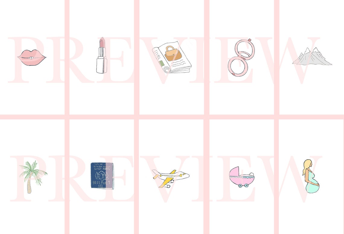 Instagram Story Icons in Colour, Set of 40 Hand Drawn Instagram Icons ...