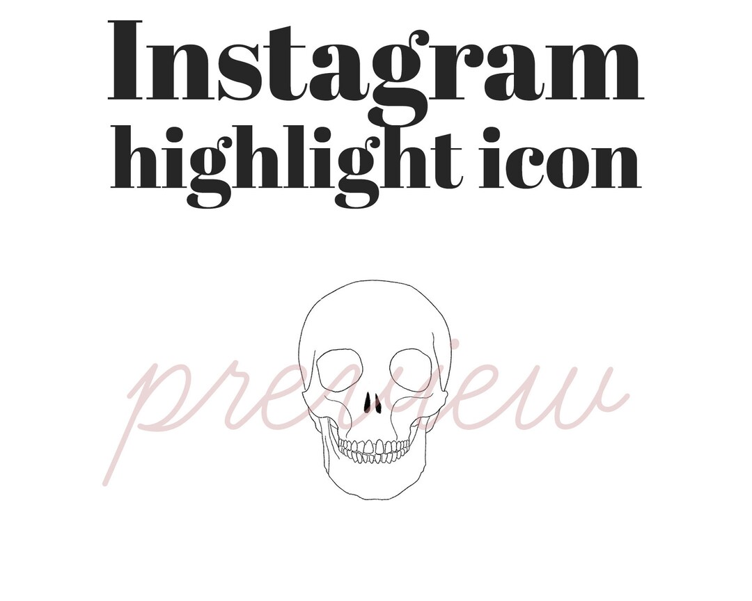 Skull Icon, Highlight Cover for Instagram, Instagram Stories, Hand ...
