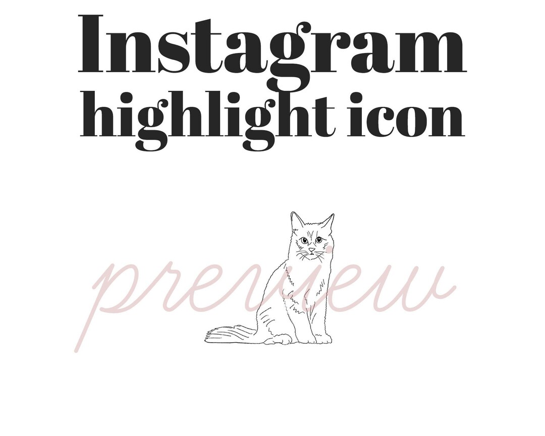 Cat Icon, Pet Highlight Cover for Instagram, Instagram Stories, Hand ...