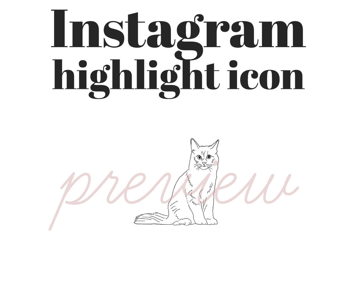 Cat Icon, Pet Highlight Cover for Instagram, Instagram Stories, Hand ...