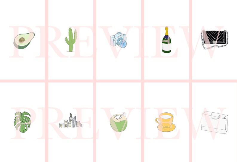 Instagram Story Icons in Colour, Set of 40 Hand Drawn Instagram Icons ...