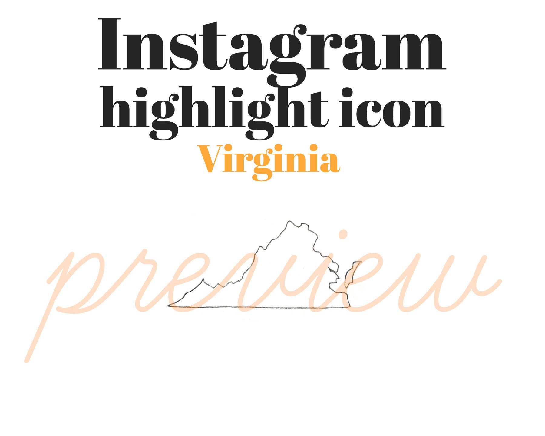 Virginia State Icon, Instagram Highlight Cover, IG Story Icons, Hand ...