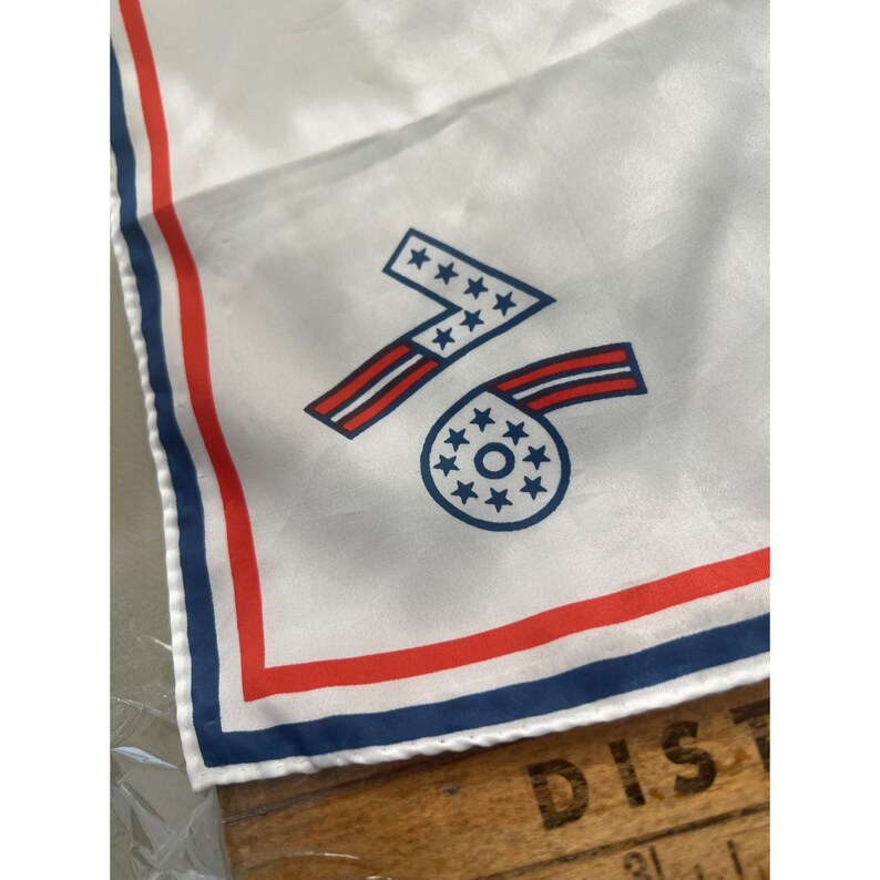 Vintage USA 1776 Patriotic Scarf Lightweight Square Neck Wrap Bandana ...