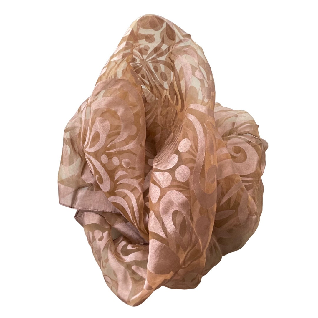 Vintage Sheer Square Scarf Lightweight Neck Wrap Bandana Boho Hippie ...