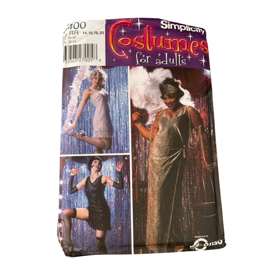 Simplicity 5400 Vintage Sewing Pattern Sizes 14-20 Flapper Dresses ...