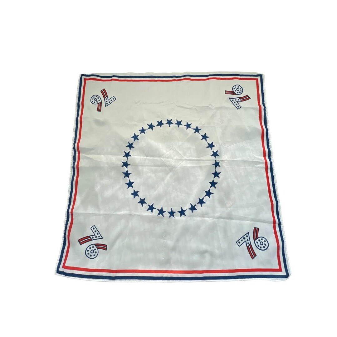 Vintage USA 1776 Patriotic Scarf Lightweight Square Neck Wrap Bandana ...