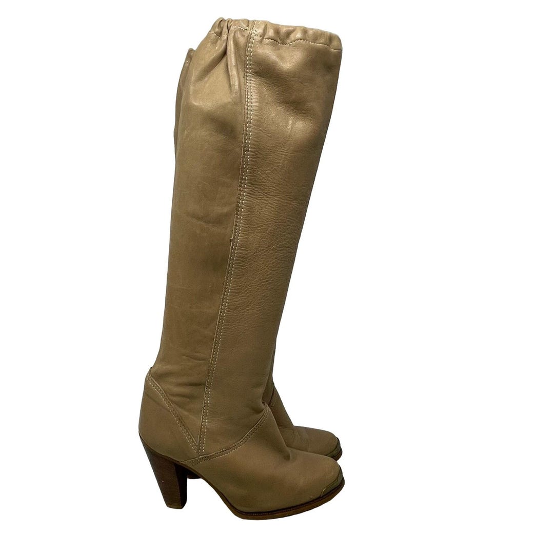 Zodiac USA Vintage Knee High Boots Size 6 Mushroom Brown Almond Toe ...