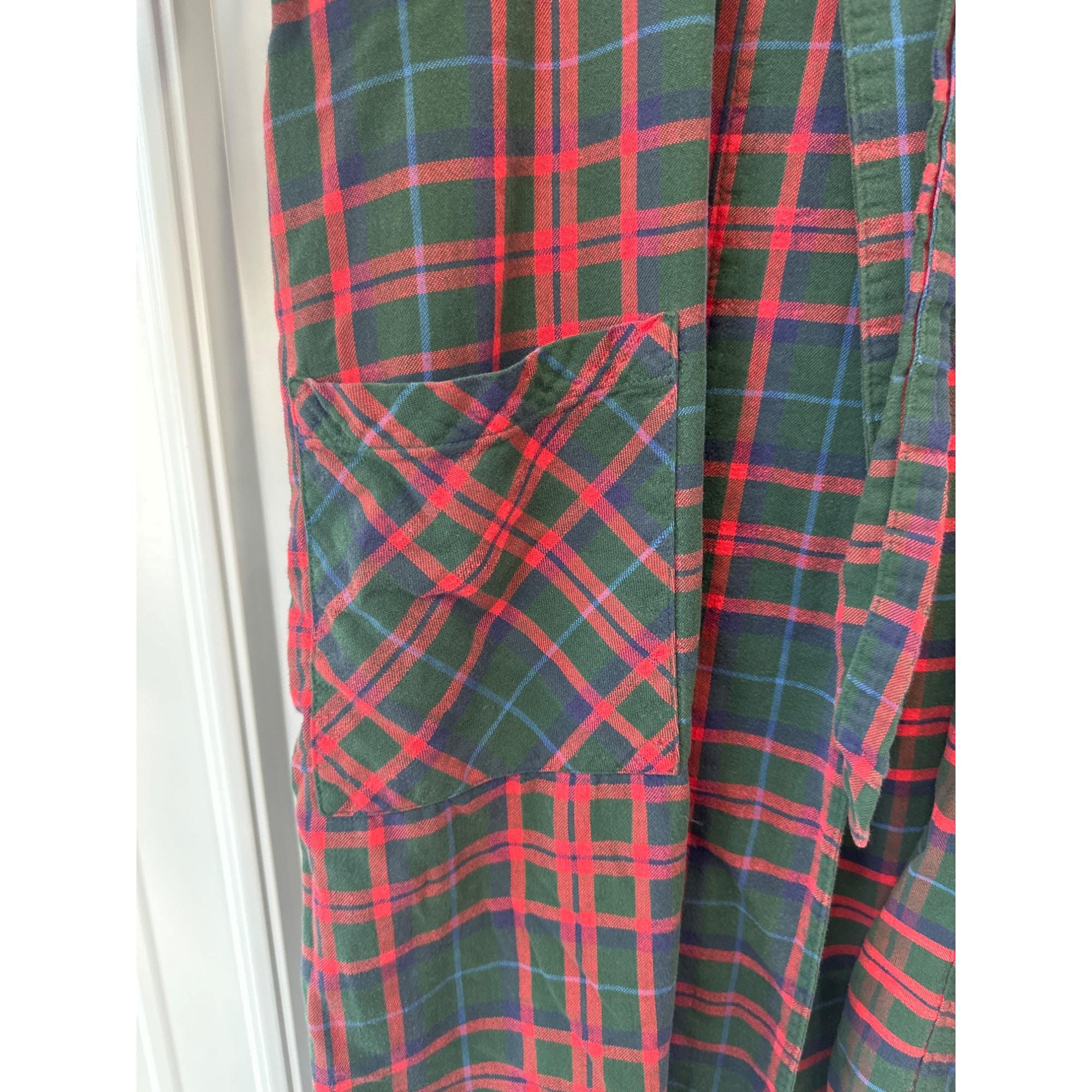 L.L. Bean Vintage Tartan Plaid Robe Mens Medium Green Red Blue Classic ...