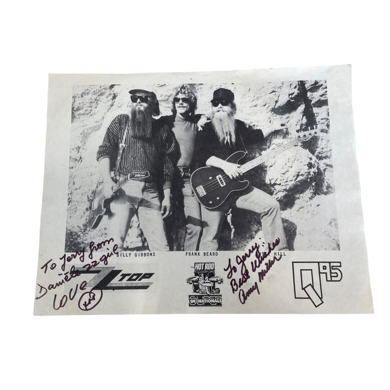 ZZ Top ZZ Girl Signed Autographed Concert Billy Gibbons Frank Beard ...