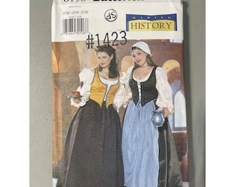 Uncut Butterick Sewing Pattern 414/6197 Women's Renaissance Costume ...
