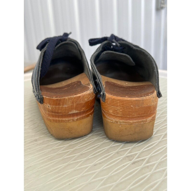 Troentorp Bastad Audubon Leather Clog Size 35 Navy Blue Leather Round ...