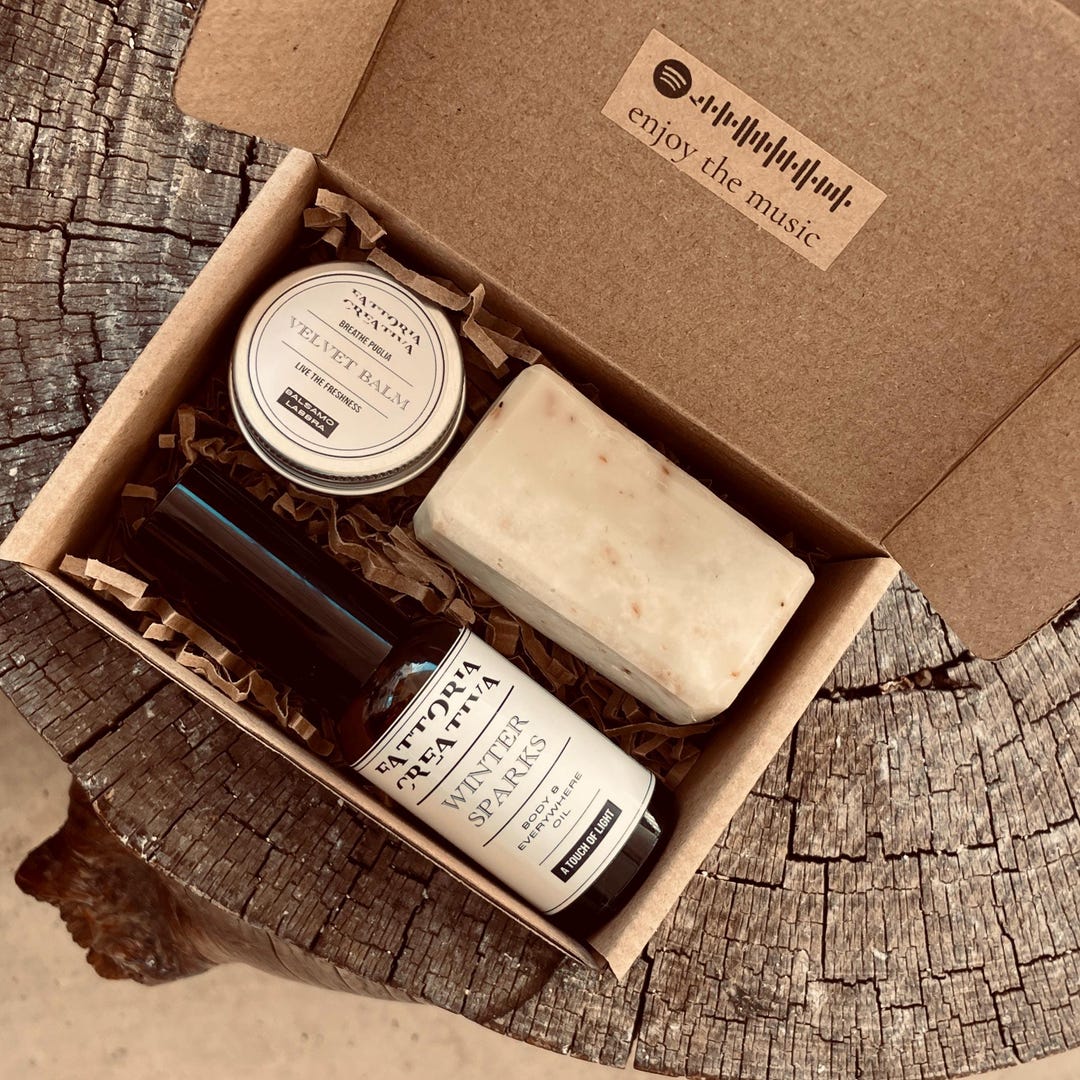 MINI BOX | Set regalo eco-friendly | Sapone artigianale + olio secco ...
