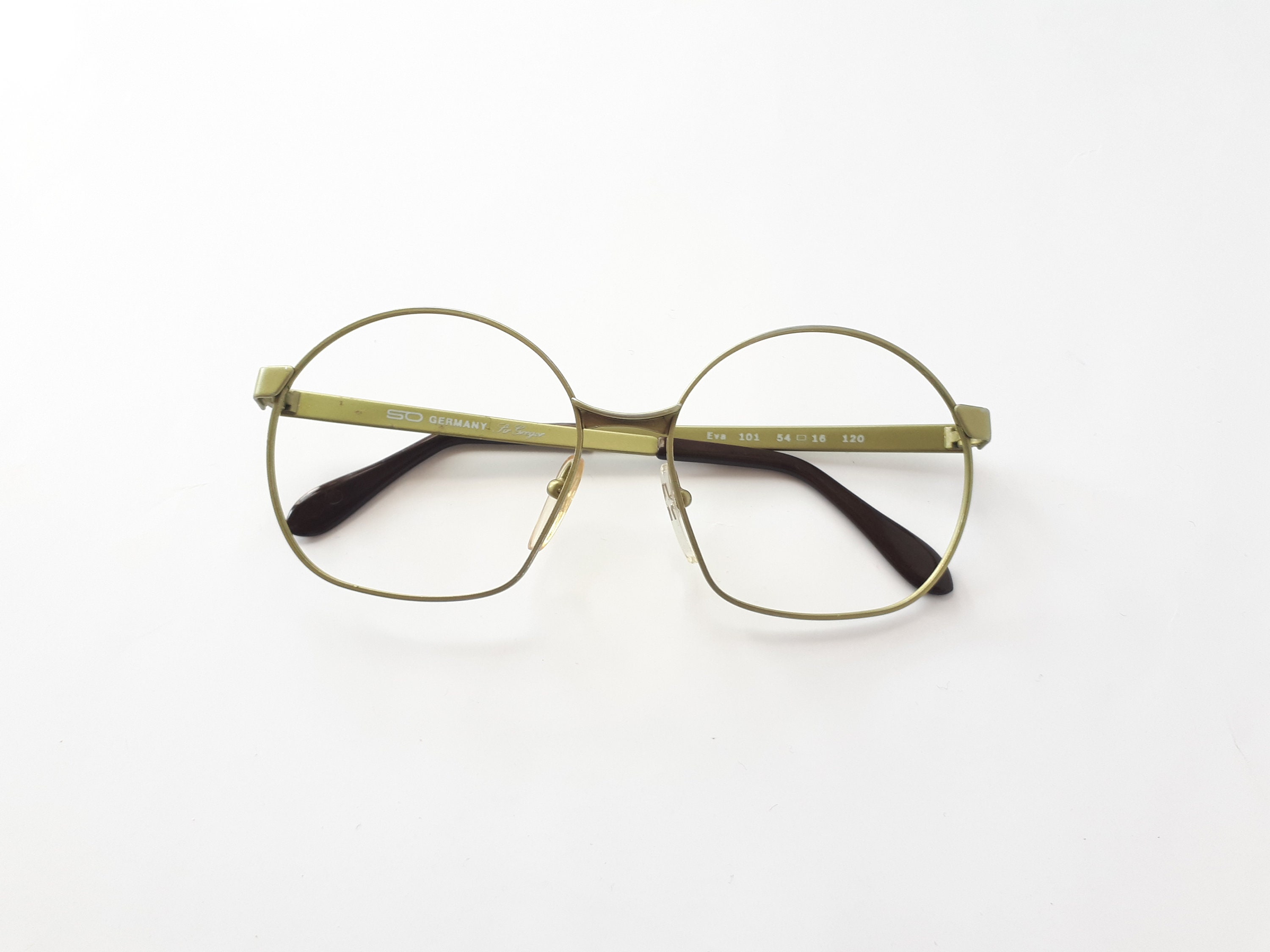 SO Eva Eyeglasses Green Round Oversize Shaped Metal Women Glasses ...