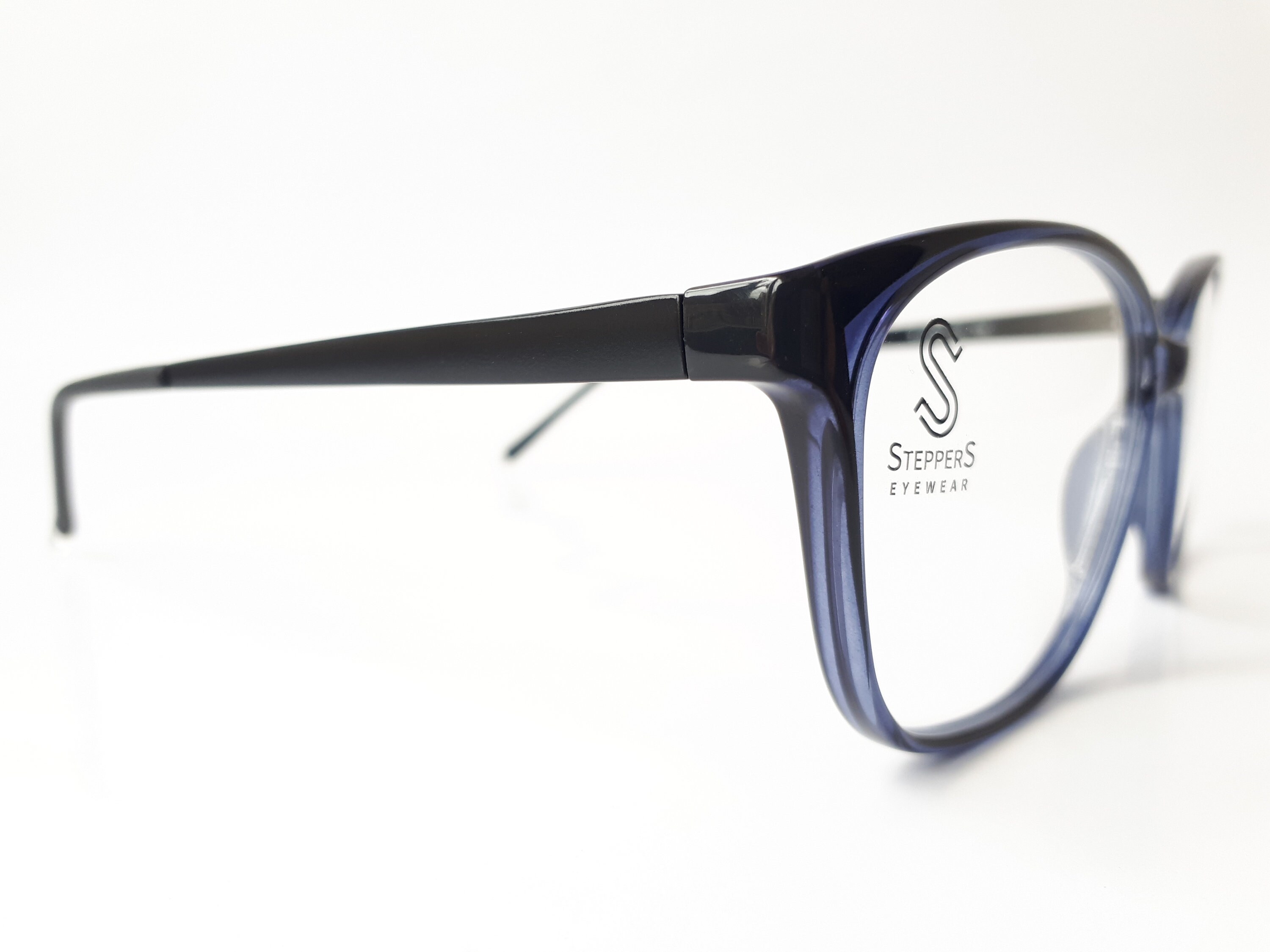 Stepper 10098 Eyeglasses Blue Angular Women Plastic Stainless Steel ...