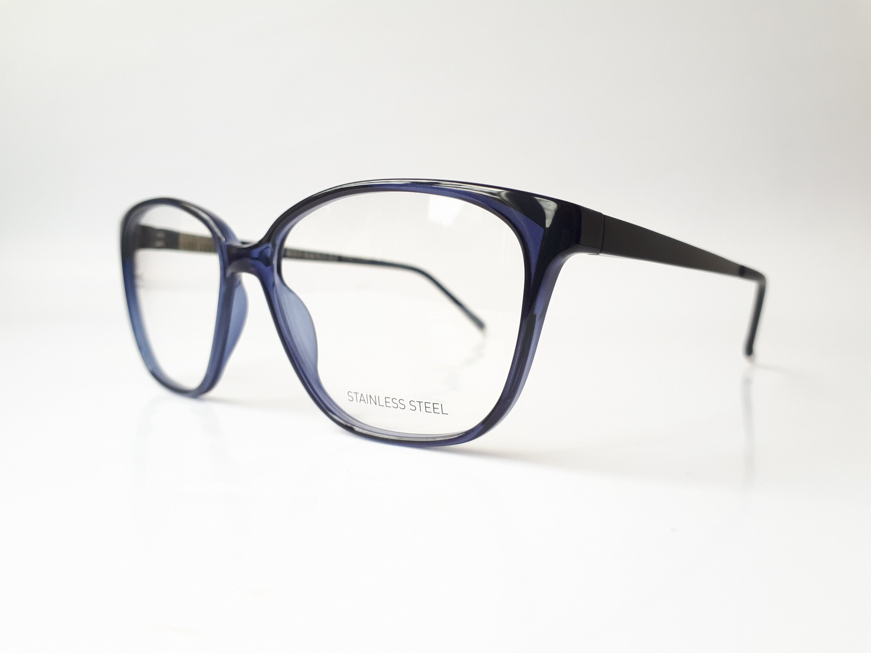 Stepper 10098 Eyeglasses Blue Angular Women Plastic Stainless Steel ...