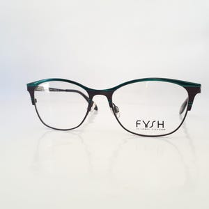 Fysh 3591 770 Eyeglasses Emerald Brown Cateye Rectangle Women Metal ...