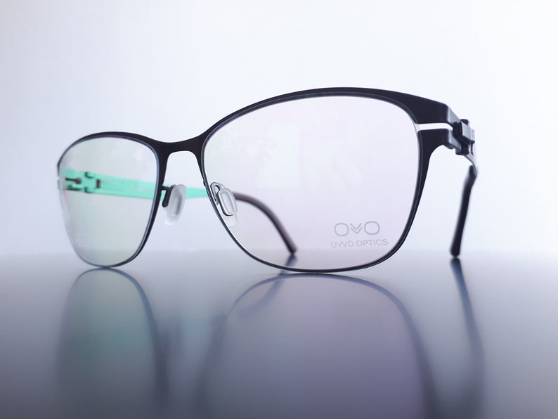 Ovvo Optics 3662 10D Eyeglasses Chocolate Seafoam Cateye Women Titanium ...