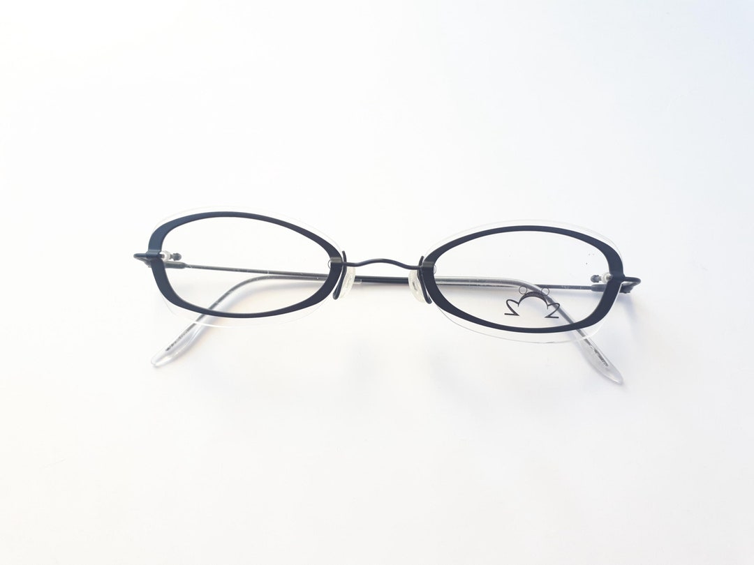 Eye Dc Eyeglasses Black Oval Women Metal Rimless Frameless Thin Glasses ...