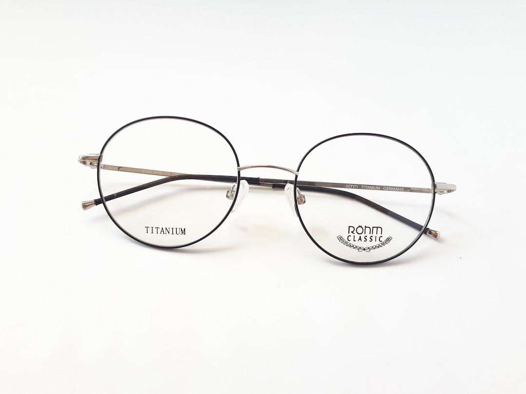 Röhm 1148 Eyeglasses Black Silver Round Metal Women Full Rim Glasses ...