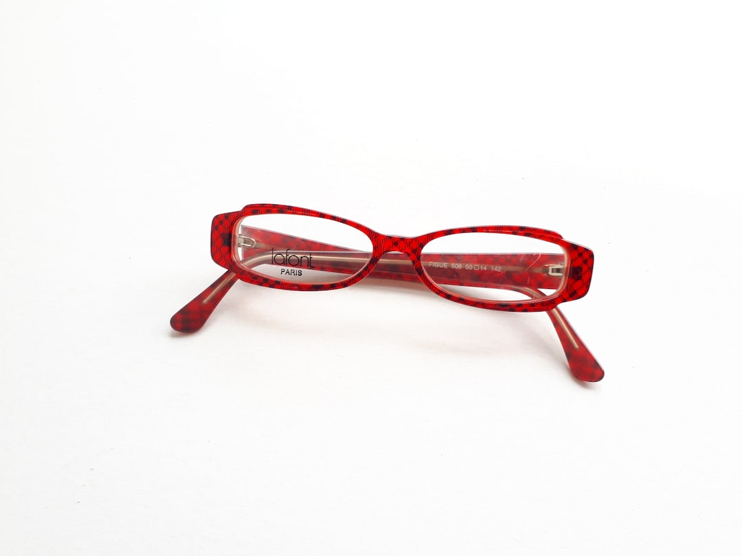 Lafont Figue Eyeglasses Red Tartan Oval Shaped Acetate Women Glasses ...