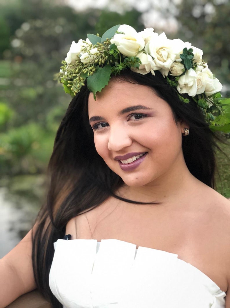 Cream Rose Flower Crown - Etsy