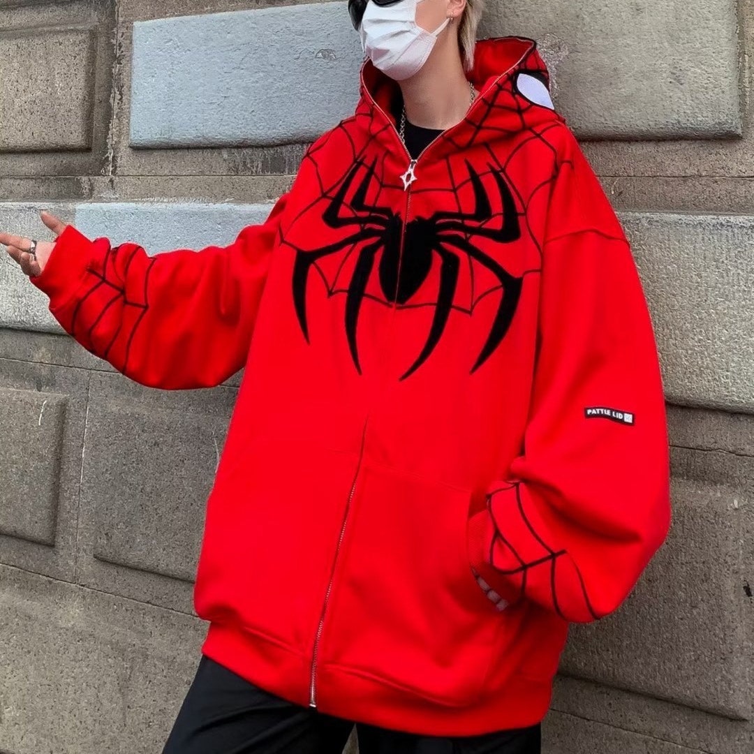 Y2K Spider Hoodie Matching Hoodie for Couples Harajuku Zip - Etsy