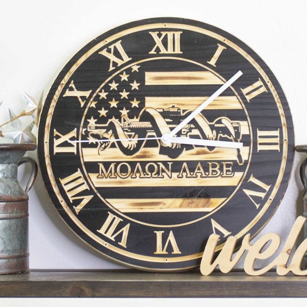 Wooden Clock American Flag - Etsy